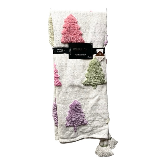 Rachel Zoe | Bedding | Rachel Zoe Pastel Christmas Tree Throw 5 X 60 ...